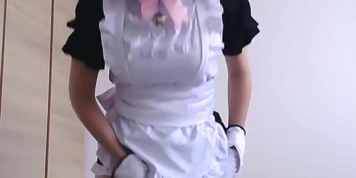 Cosplay In French Maid Uniform Jerk Off And Cumshot Fun