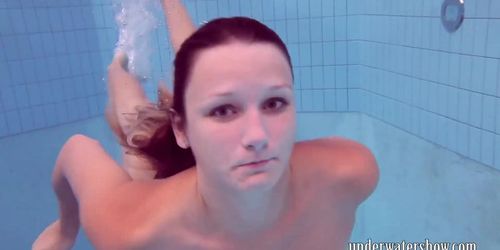 Lucy Takes Off Bikini In The Pool