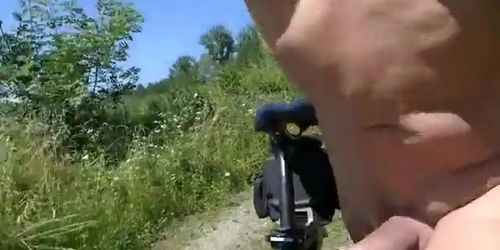 Luckylaney Sunny Outdoor Masturbation Bike Ride