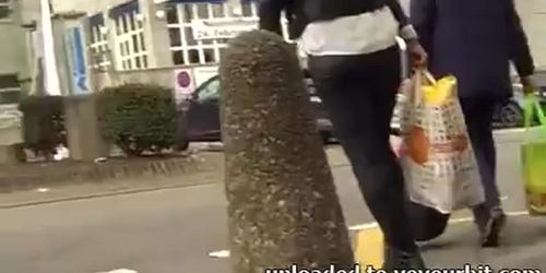 Candid Blonde Milf In Tight Jeans