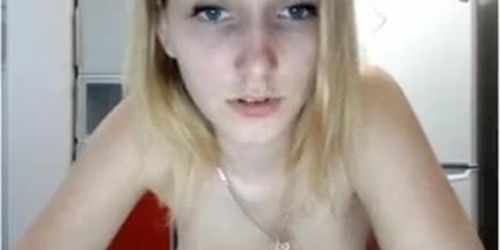 Busty Blonde Camgirl Shows Her Boobs