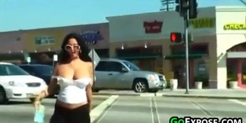 Busty Beauty Flashing Her Tits