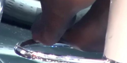 Candid Nylon Feet Toeclamp In Fair