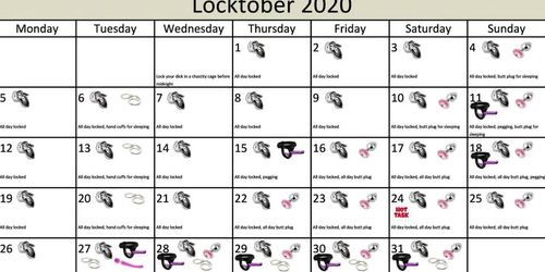 Locktober 2020 The Tasks That Each Proper Chastity Slave Should Perform That Month Of The Year