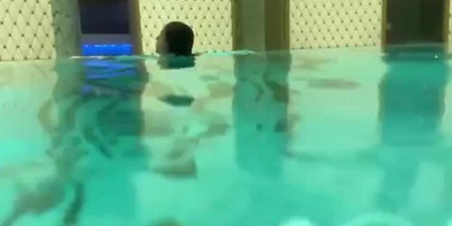 Girl Underwater Breath Holding In Pool