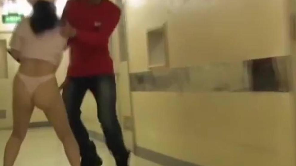 Panty Between Athletic Nurse Butt On The Sharking Clip