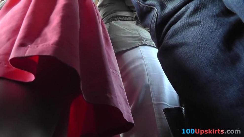 Valuable Legal Age Teenager Upskirt On The Crowded Bus