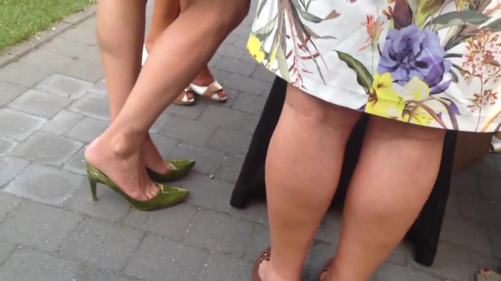 Slingback High Heels Shoeplay Candid
