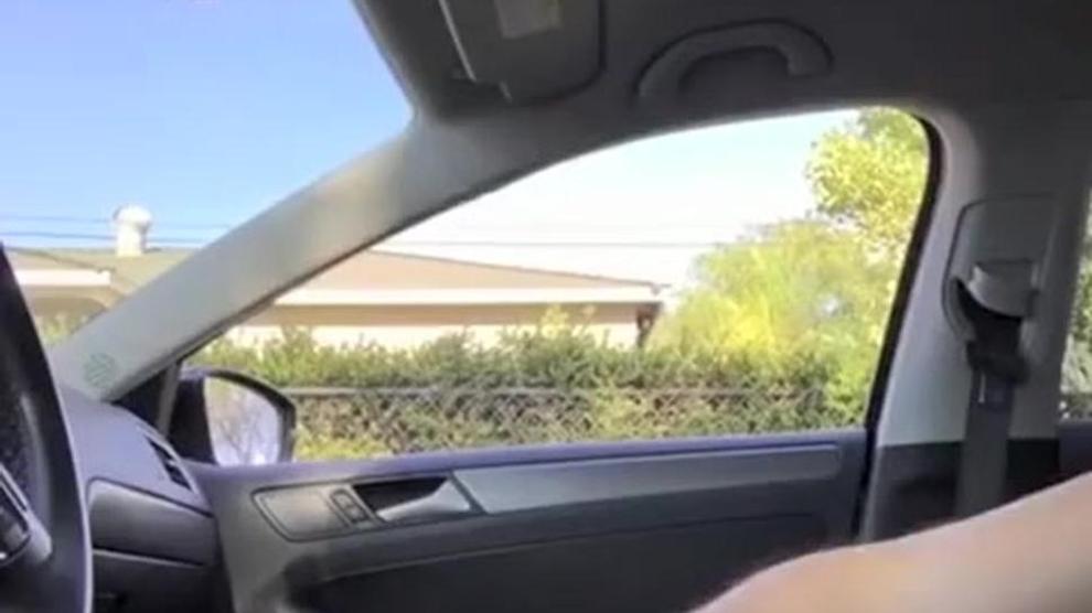 Guy Flashes Dick To Brunette Teen