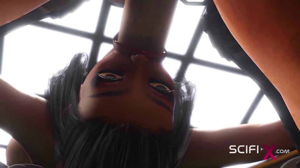 Scifi X Super Sci Fi Sex Machine And A Sexy Young Ebony In Restraints