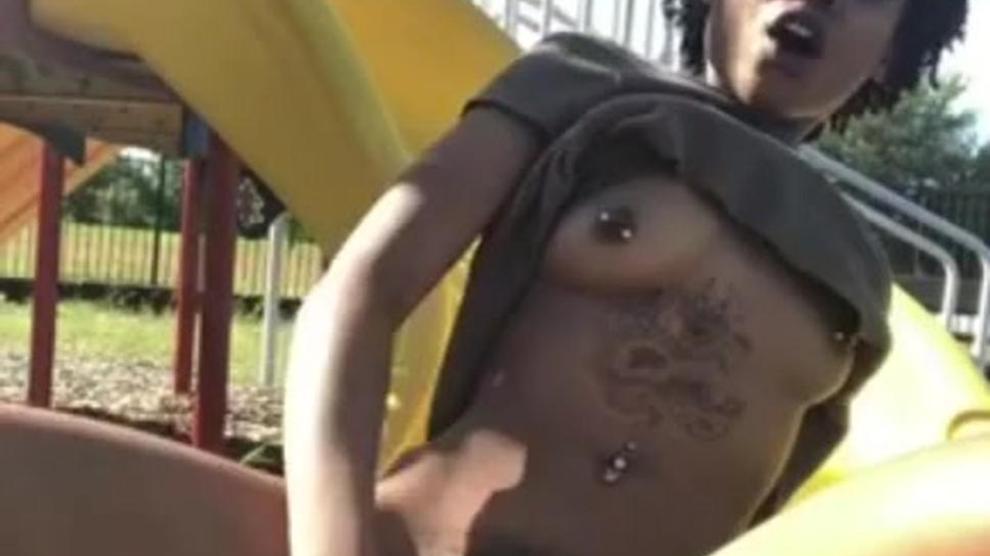 Ebony Flash In Playground