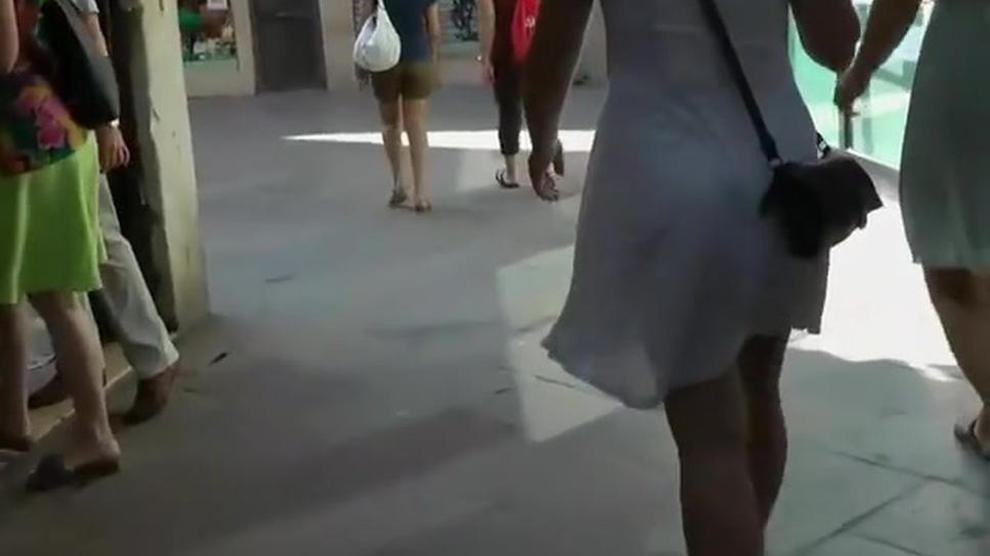 See Thru Dress Reveals Granny Panties Bad Luck
