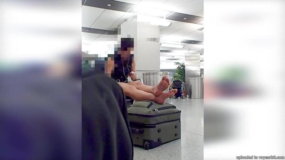 Candid Train Station Feet
