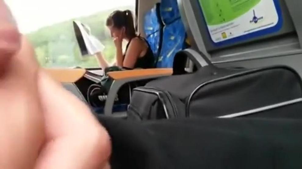 Slowly stroking his cock on the public bus - Tnaflix.com