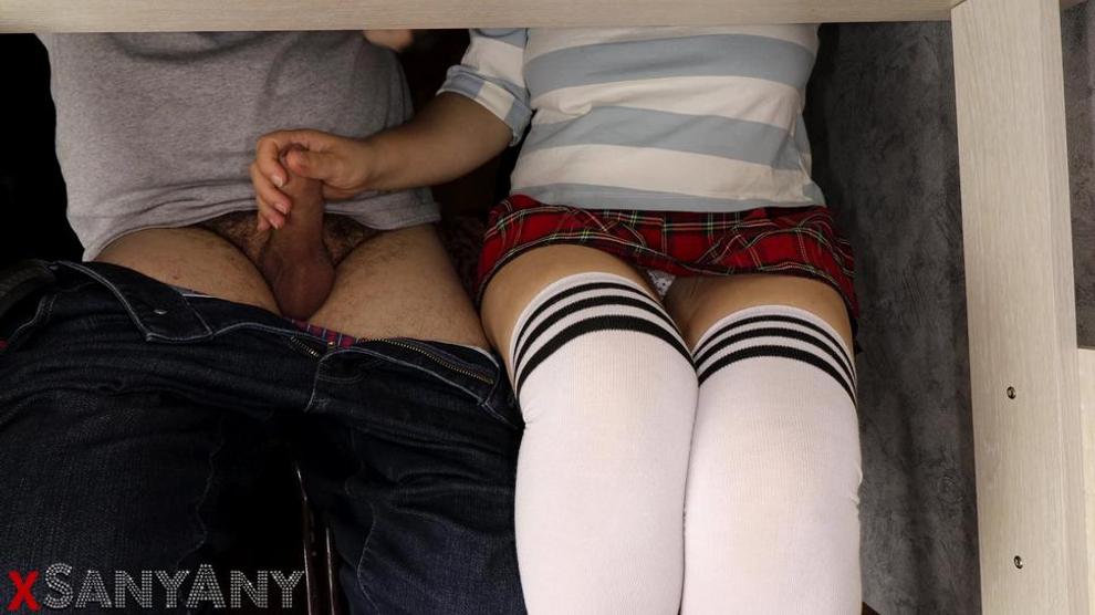 Schoolgirl Handjob For Classmate Under The Table During Lesson Porn 6683