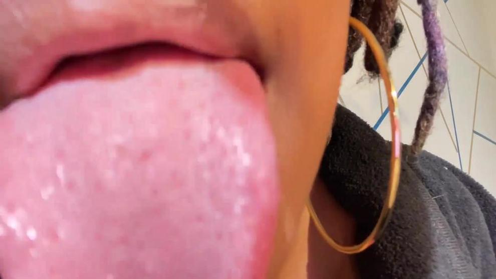 Tongue Fetish Ebony Solo Asmr