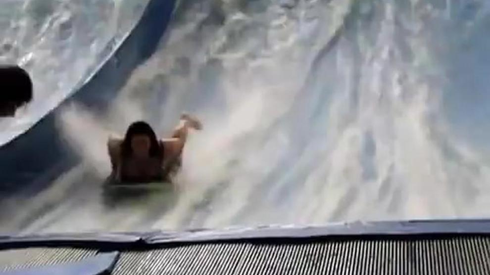Sexy Flowrider Bikini Downblouse In The Aquapark