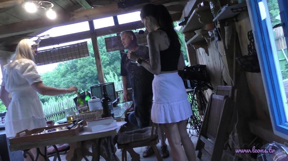 Rainy Day Barbeque Party With Short Skirts No Panties And With Small 6956