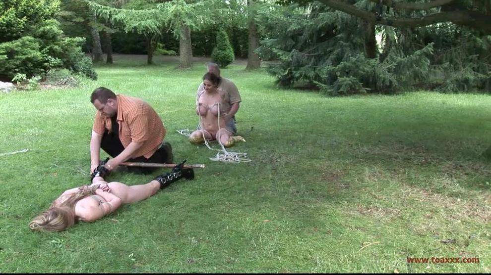 Outdoor Breast Bondage