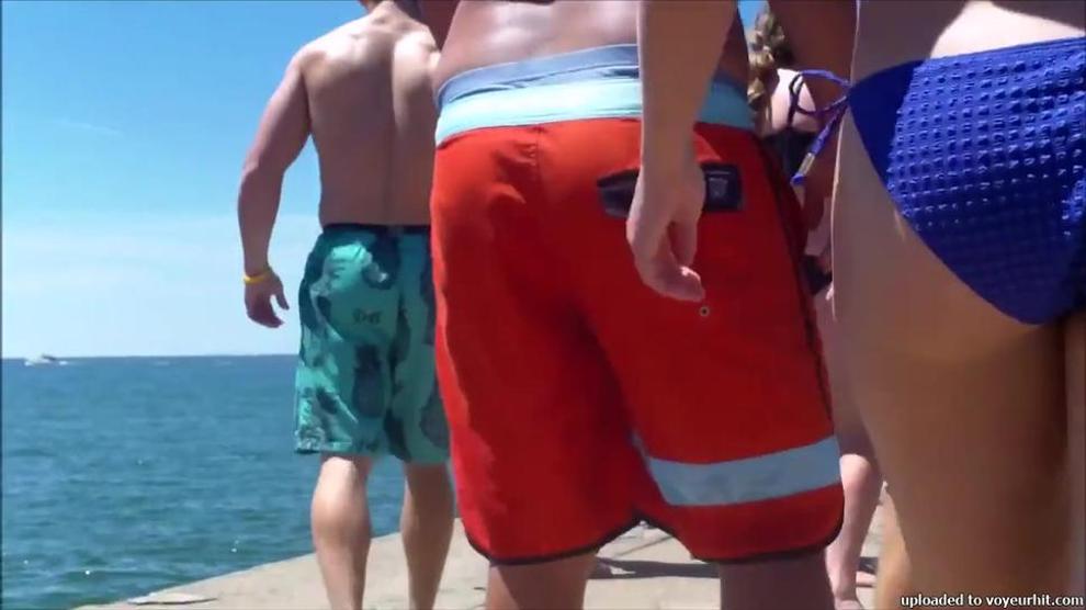 Candid Beach Bikini Butt Ass West Michigan Super Booty