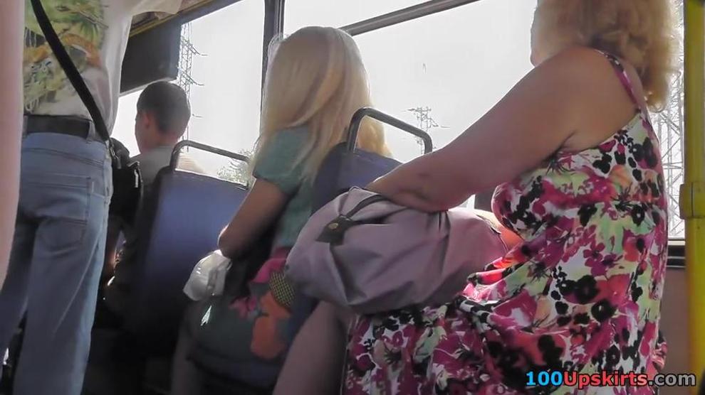 Nice Looking Upskirt Cutie On A Bus
