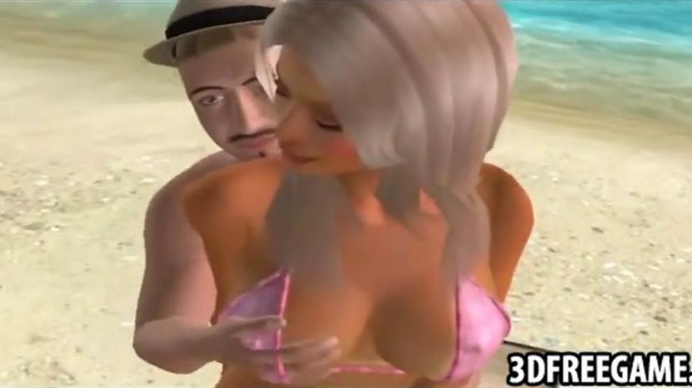 This Sexy Blonde Big Tit 3d Babe Rides A Big Cock Outdoors Porn Videos 6235