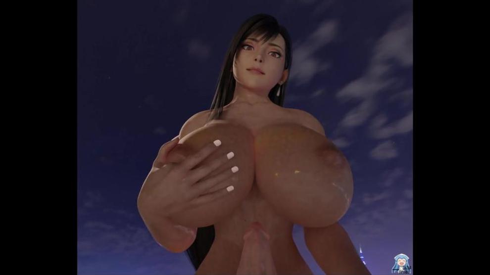 [3d Blender Futa Giantess] Futanari Giantess Tifa City Breast Expansion